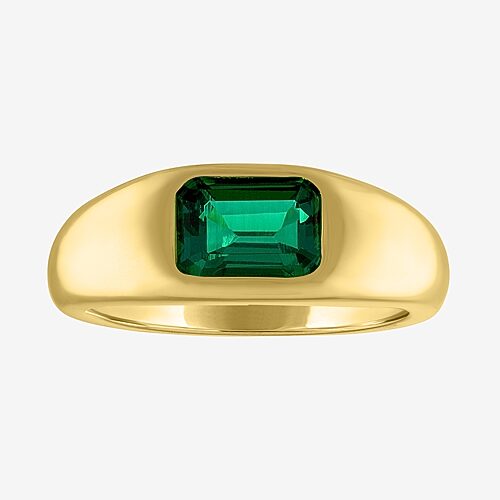 Click here for Womens 2MM Lab Created Green Emerald 14K Gold Over... prices