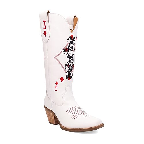 Click here for Dingo Womens Jack Of Diamonds Leather Boot - White prices