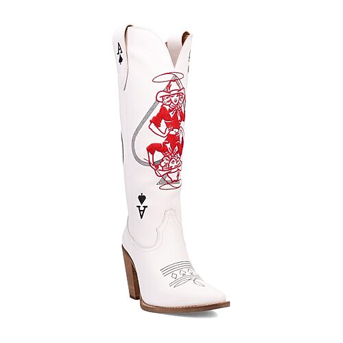 Click here for Dingo Womens Molly Leather Harness Boot - White prices