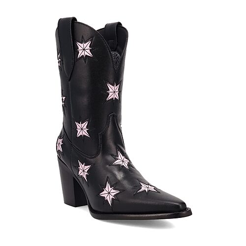 Click here for Dingo Womens Starburst Leather Boot - Black prices
