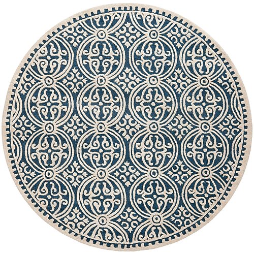 Click here for Safavieh Iris Wool Round Rug  One Size  Blue prices