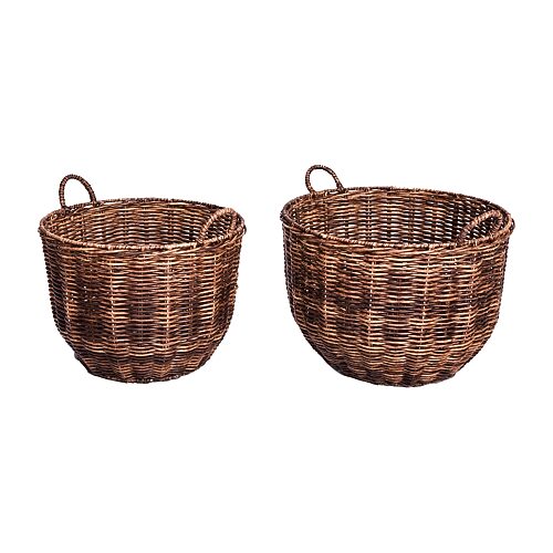 Click here for Baum Faux Wicker Round Decorative Storage Basket... prices