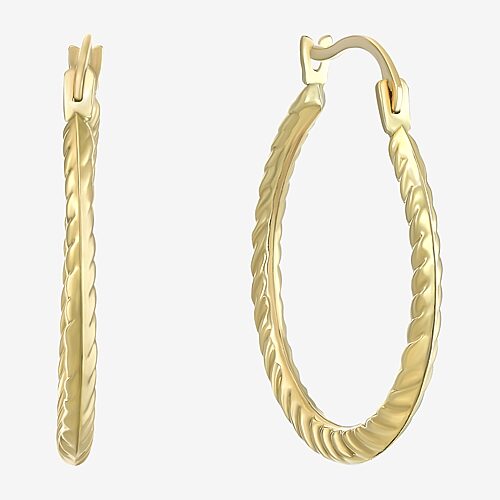 Click here for 10K Gold Rope Hoop Earrings  One Size prices