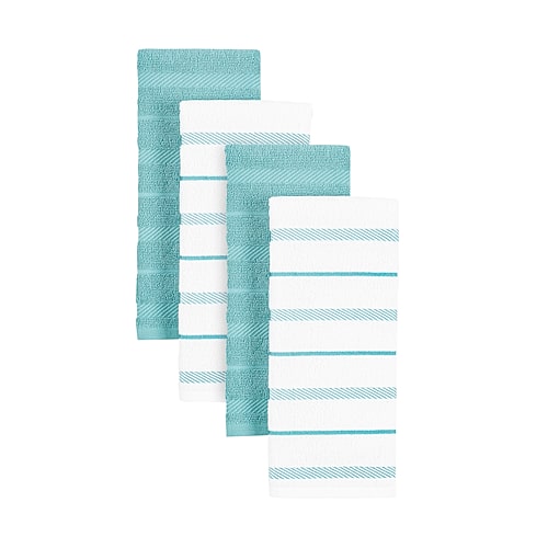 KitchenAid Albany Kitchen Towel Set  4 Piece - Aqua