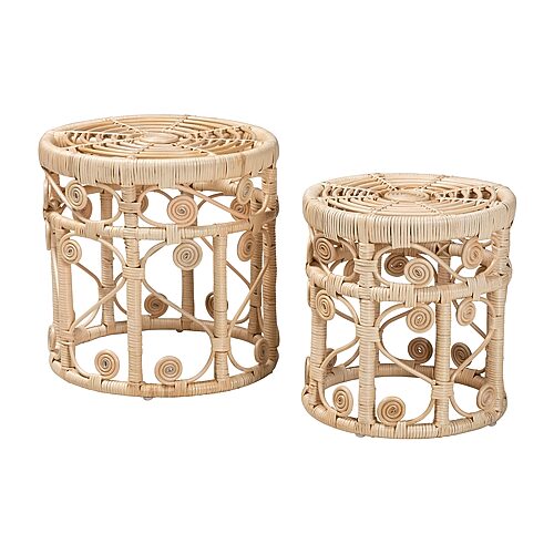 Click here for Bowie Rattan Nesting Tables  One Size  White prices