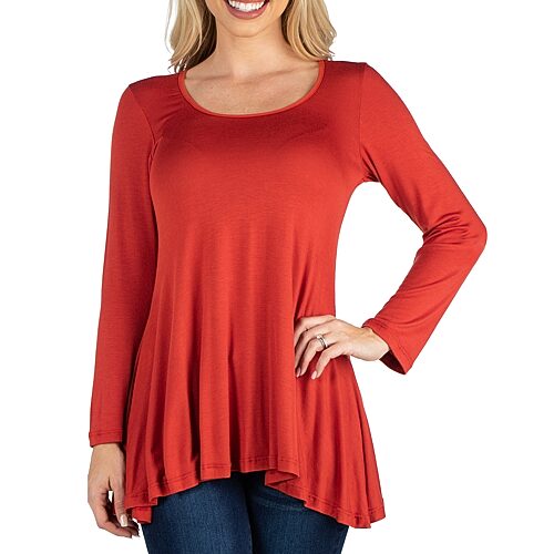 Click here for 24/7 Comfort Apparel Long Sleeve Solid Flared Tuni... prices