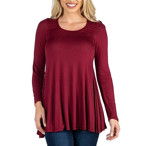 Click here for 24/7 Comfort Apparel Long Sleeve Solid Flared Tuni... prices