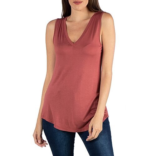 Click here for 24/7 Comfort Apparel V Neck Tunic Tank Top with Ro... prices