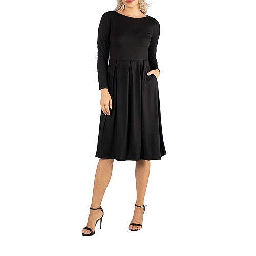 Click here for 24/7 Comfort Apparel Midi Length Fit And Flare Poc... prices