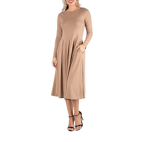 Click here for 24/7 Comfort Apparel Midi Length Fit And Flare Poc... prices