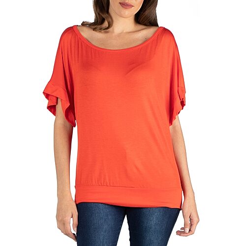 Click here for 24/7 Comfort Apparel Loose Fit Dolman Top with Wid... prices