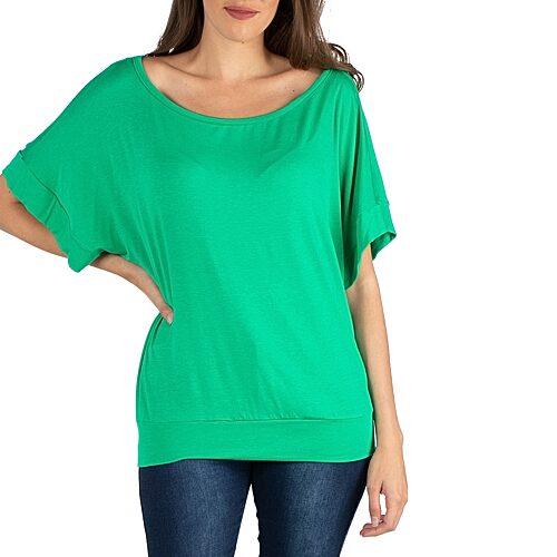 Click here for 24/7 Comfort Apparel Loose Fit Dolman Top with Wid... prices
