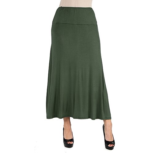 Click here for 24/7 Comfort Apparel Elastic Waist Solid Maxi Skir... prices