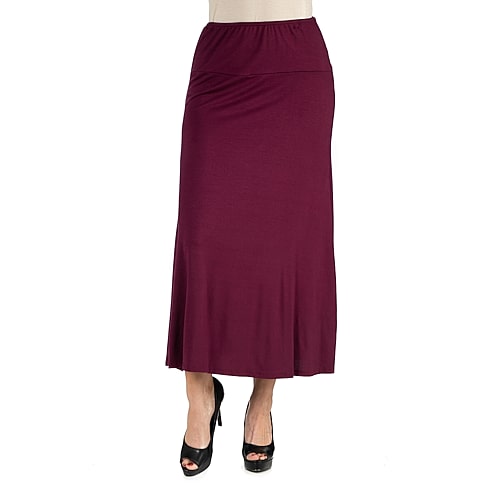 Click here for 24/7 Comfort Apparel Elastic Waist Solid Maxi Skir... prices