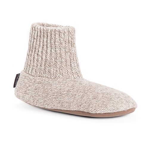 Click here for Muk Luks Mens Morty Ragg Wool Slippers - Natural prices
