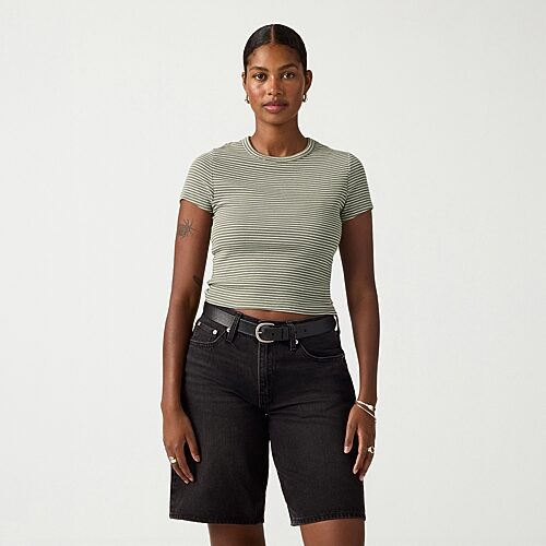 Click here for Levis Womens Short-Sleeve Cropped Top - Ava Stripe... prices