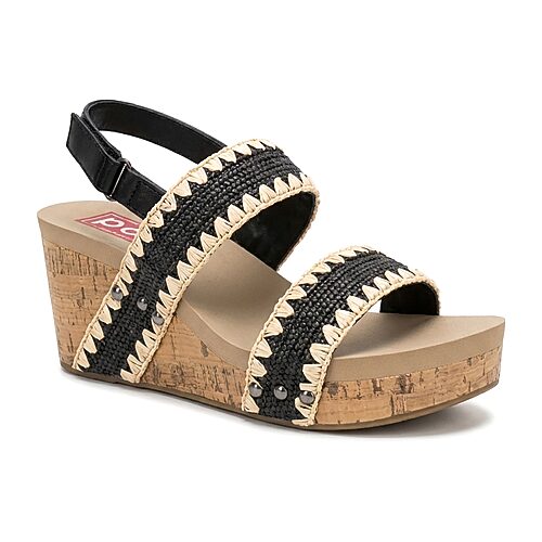 Click here for Pop Womens Kabilyn Wedge Sandals  6 Medium  Black prices