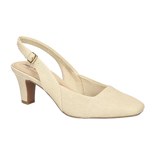 Easy Street Womens Ritsa Square Toe Slingback Pumps - Natural Linen