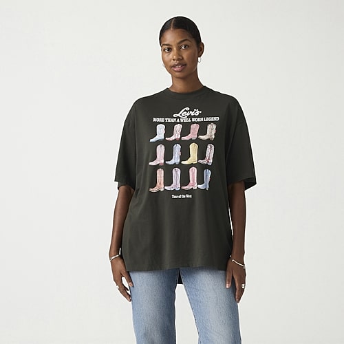 Click here for Levis Womens Crew Neck Elbow Sleeve T-Shirt  X-lar... prices