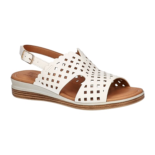Easy Street Womens Martella Open Toe Wedge Sandals - White
