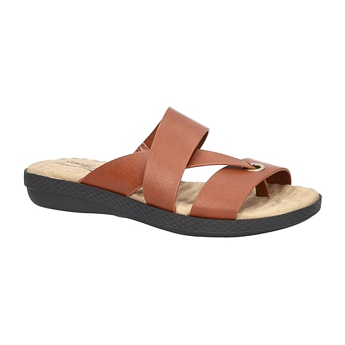 Easy Street Womens Gulf Slide Sandals  6 Narrow  Brown