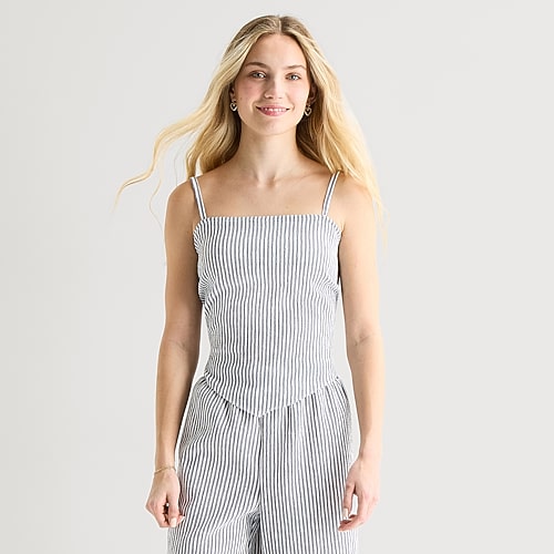 Click here for by&by Womens Juniors Square Neck Sleeveless Tank T... prices