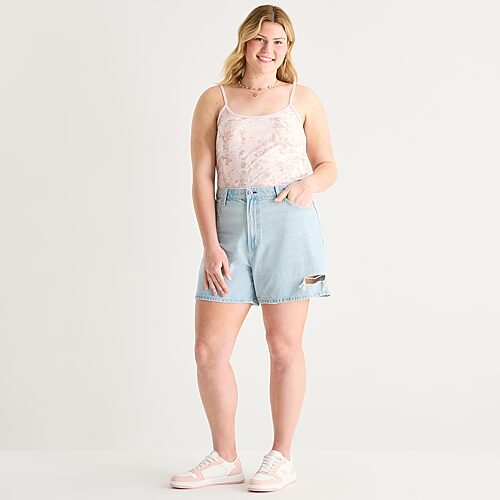 Click here for Arizona Womens 5 Mid Rise Juniors Plus Denim Short... prices