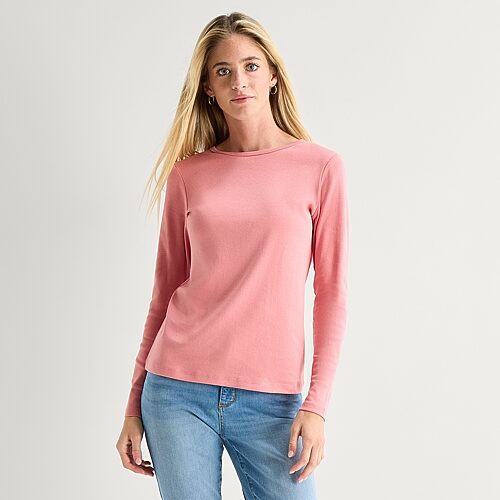 Click here for St. Johns Bay Womens Crew Neck Long Sleeve T-Shirt... prices