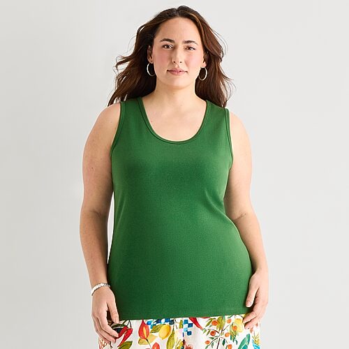 Click here for St. Johns Bay Womens Plus Scoop Neck Sleeveless Ta... prices
