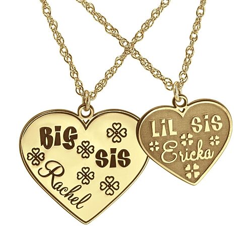 Click here for Personalized Big & Lil Sis 2-pc. Heart Name Pendan... prices