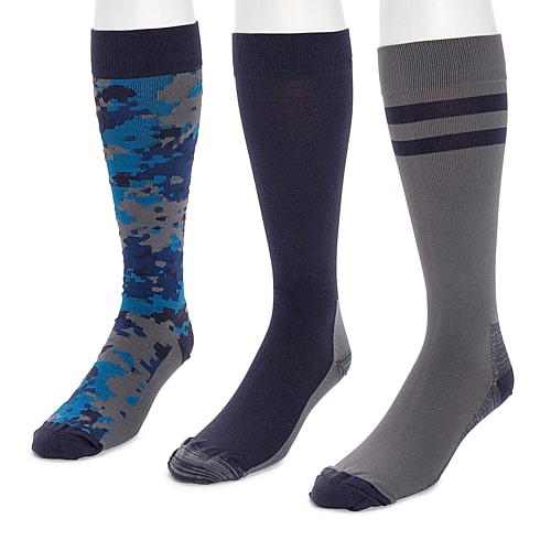 Click here for Muk Luks Mens 3 Pack Nylon Compression Knee-High S... prices