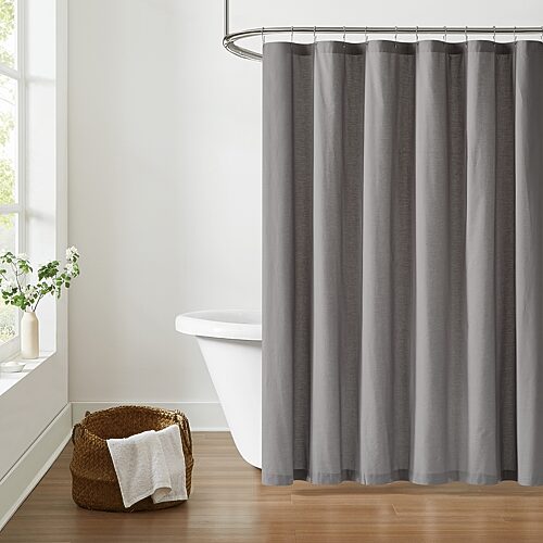 Click here for Brooklyn Loom Solid Cotton Percale Shower Curtain... prices