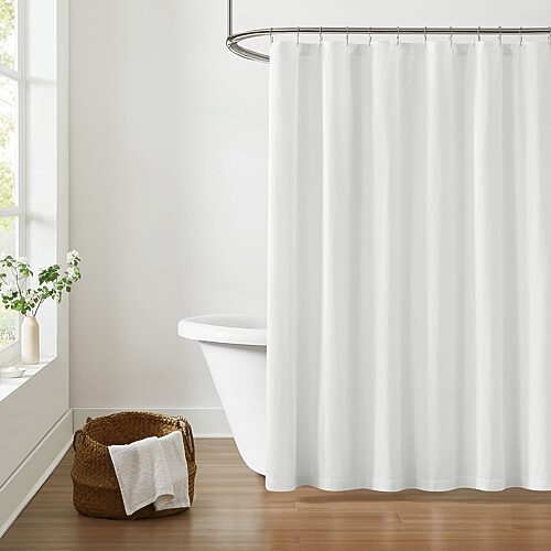 Click here for Brooklyn Loom Solid Cotton Percale Shower Curtain... prices