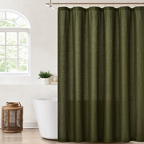 Click here for Brooklyn Loom Flax Linen Shower Curtain  One Size... prices