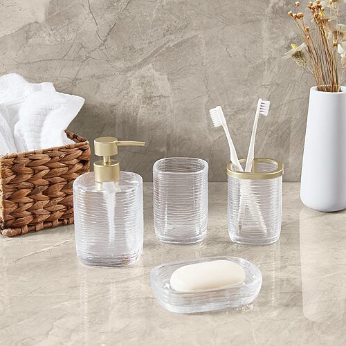 Click here for BORGHESE ROMA Amalfi Glass 4-pc. Bath Accessory Se... prices