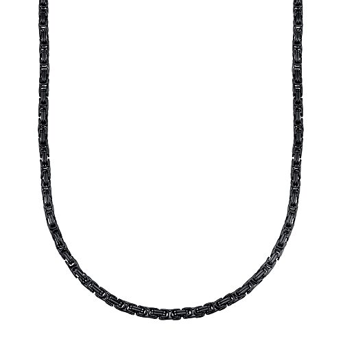 Click here for Mens Black Ion-Plated Stainless Steel Byzantine Ch... prices