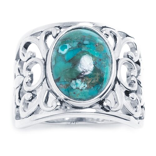 Click here for Womens 4.5MM Enhanced Blue Turquoise Sterling Silv... prices