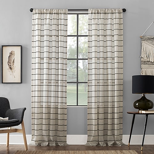 Click here for Clean Window Twill Stripe Anti-Dust Rod Pocket She... prices