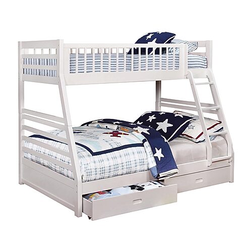 Ashton Kids Bunk Bed With Storage  One Size  White