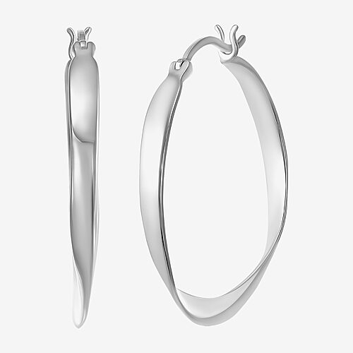 Click here for Womens Sterling Silver 31.5mm Round Hoop Earrings... prices