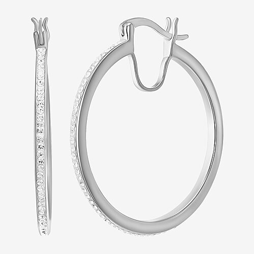 Click here for Womens Cubic Zirconia Sterling Silver 34mm Round H... prices