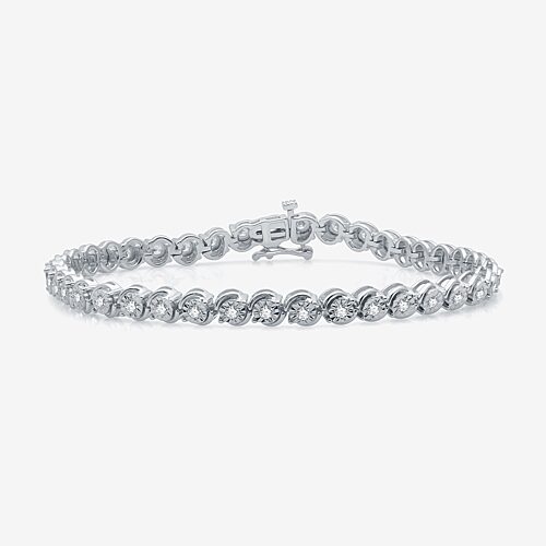 Click here for 1 CT. T.W. Genuine White Diamond 7.5 Inch Tennis B... prices