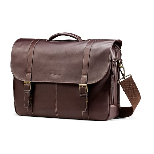 Click here for Samsonite Colombian Leather Flapover Briefcase  On... prices