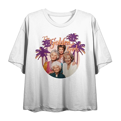 Click here for Golden Girls Cropped Tee Womens Juniors Crew Neck... prices
