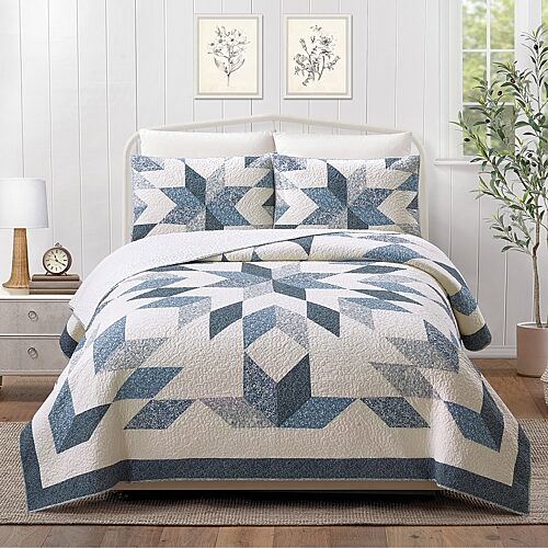 Click here for Modern Heirloom Bright Star Patchwork Quilt Set  O... prices