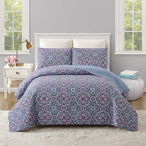 Click here for Modern Heirloom Lavender Florals Reversible Quilt... prices
