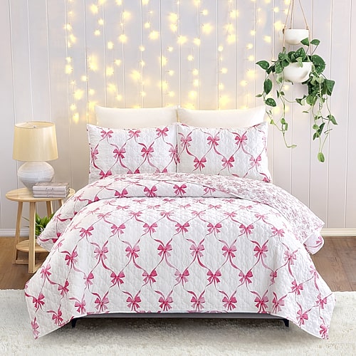 Click here for Modern Heirloom Abigail Bow Reversible Quilt Set... prices