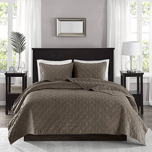 Click here for Madison Park Emery 3-Pc Velvet Quilt Set  One Size... prices