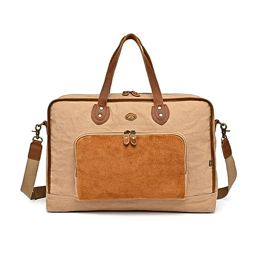 Click here for Tsd Brand Valley Oak Canvas Weekender Bag - Khaki prices