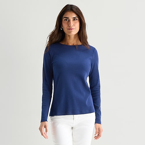 Click here for St. Johns Bay Womens Crew Neck Long Sleeve T-Shirt... prices